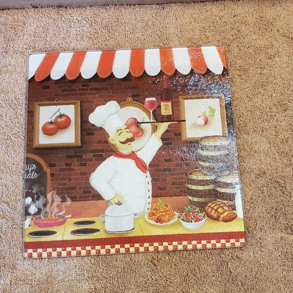 Dining | Glass Cutting Serving Board Kitchen Trivet Chef | Poshmark